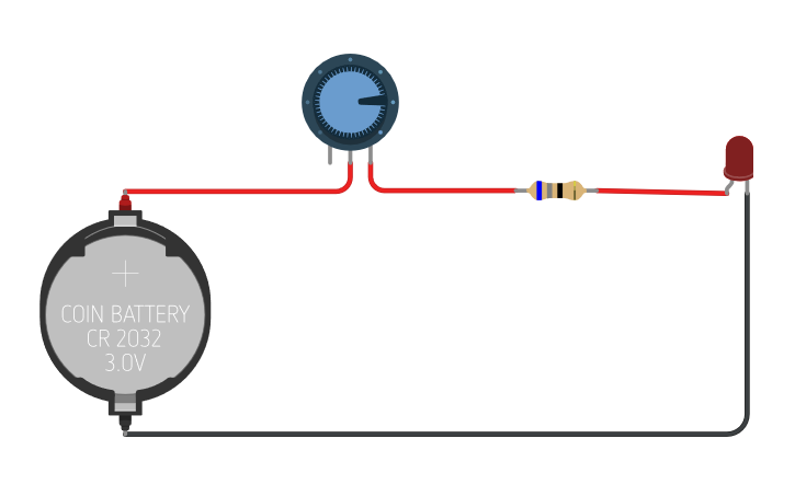Circuit design Potentiometer Variable Resistor Circuit - Tinkercad