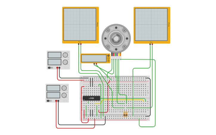 Circuit design Motor controller with encoder connected - Tinkercad