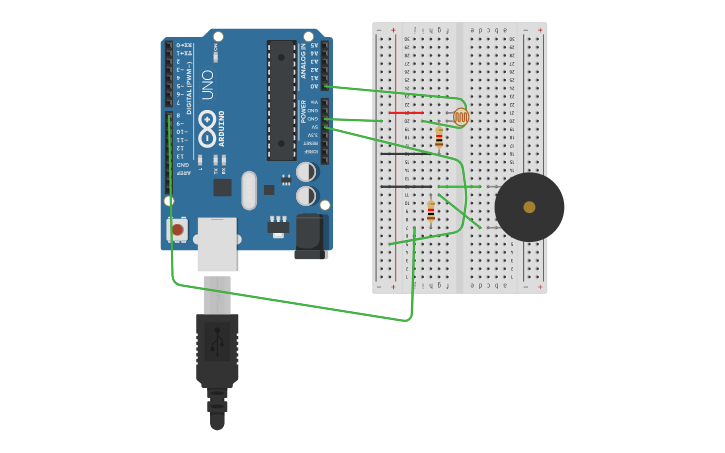 Circuit design Buzzer - Tinkercad