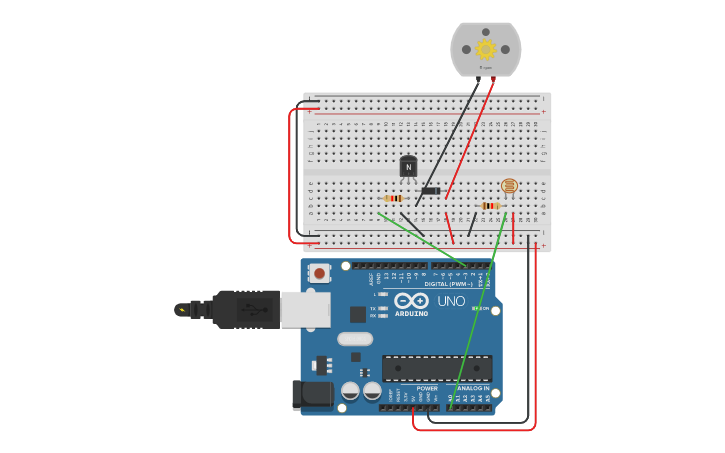 Circuit design Photoresistor Sensor Prototype - Tinkercad