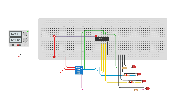 Circuit Design Binary To Gray Code Tinkercad 4081