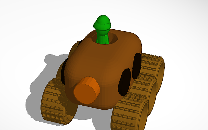 3d Design Army Tank Tinkercad