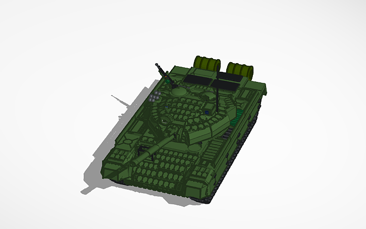 3D design T-62(m) main battle tank - Tinkercad