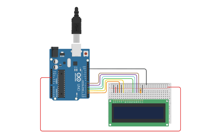 Circuit design Ej10. HolaMundo CFM - Tinkercad