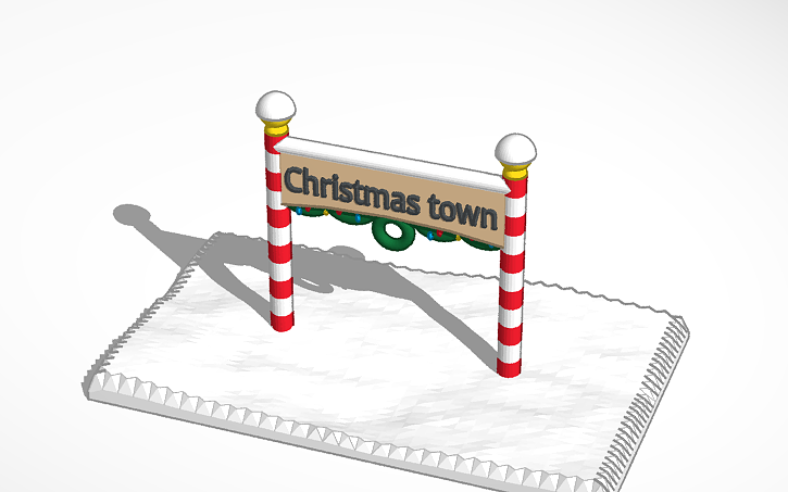 3D design Christmas town | Tinkercad