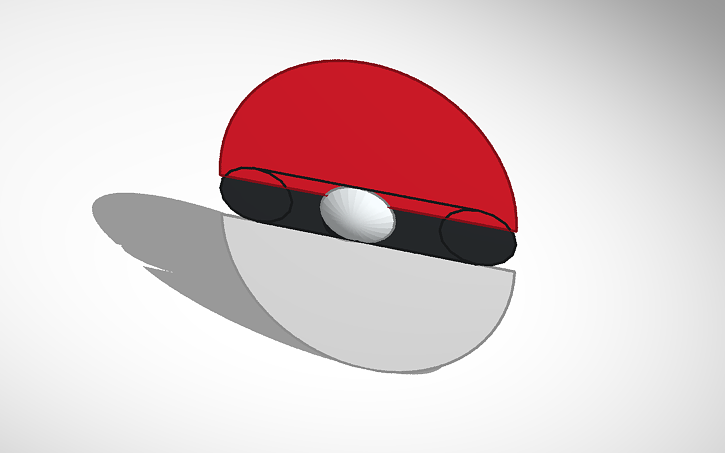 3D design Pokeball 2D | Tinkercad