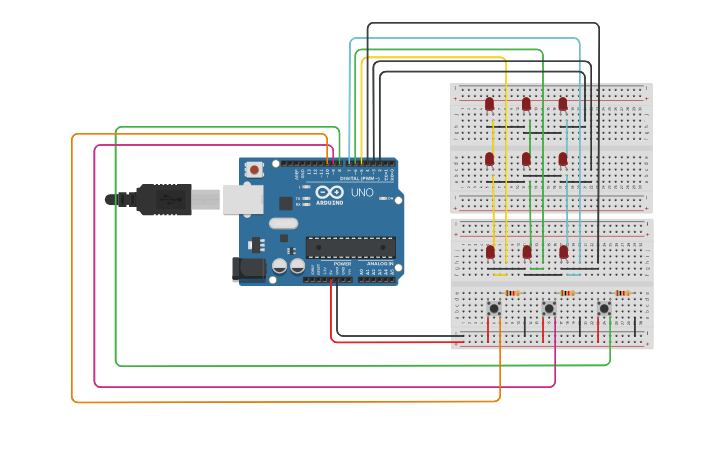 Circuit design 3x3 - Tinkercad