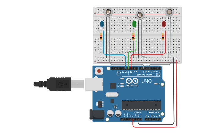 Circuit design Sensor de Color - Tinkercad