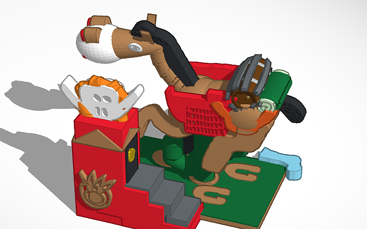 3D design Coin operated Donkey amusement ride park while Agua - Tinkercad