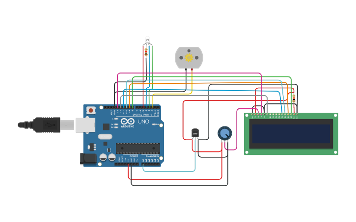 Circuit design Smart Irrigation System - Tinkercad