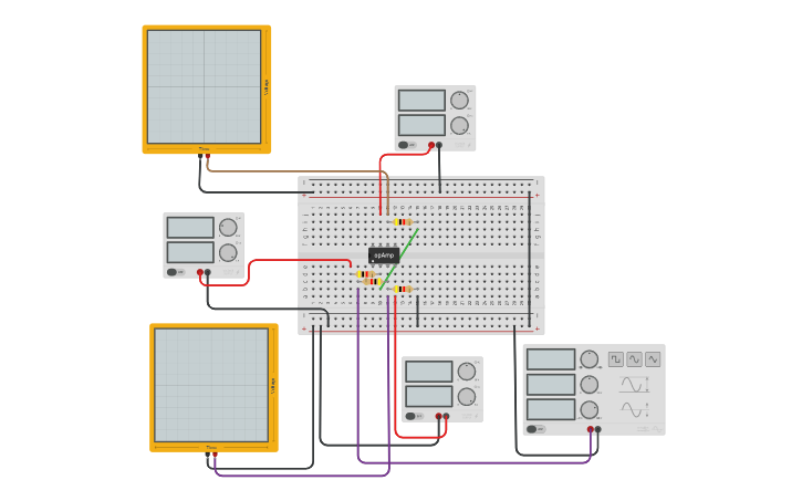 Circuit design Subtractor (or differential) op-amp - Tinkercad
