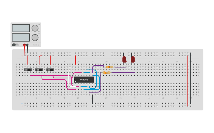 Circuit design Flip Flop RS Clk - Tinkercad