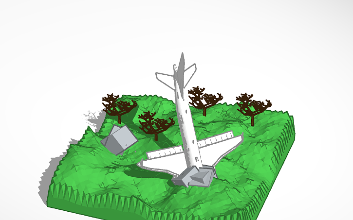 3d Design Crashed Airplane Tinkercad