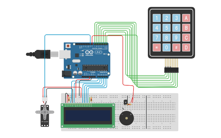 Circuit design Digital Combination Lock - Tinkercad