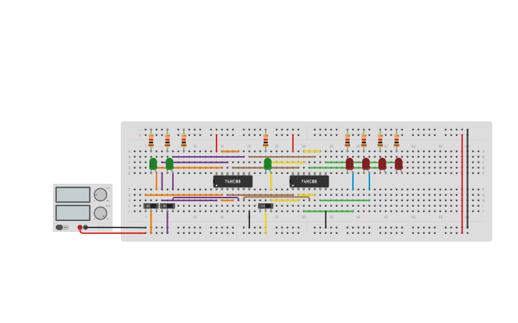 Circuit design 1:4 Demultiplexer - Tinkercad