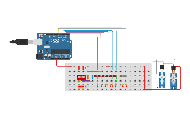Circuit design Montaje de 6 - Tinkercad