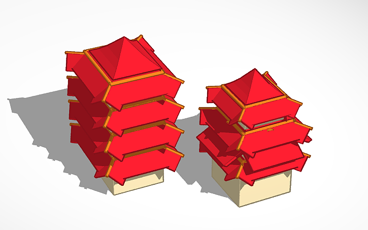 3D design Design a Japanese Building - Tinkercad