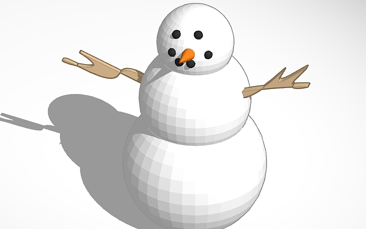 3d Design Snowman Tinkercad
