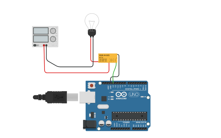 Circuit design Usar relay - Tinkercad