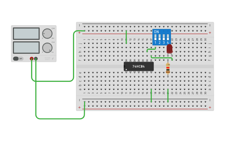 Circuit design NOT Gate | Tinkercad