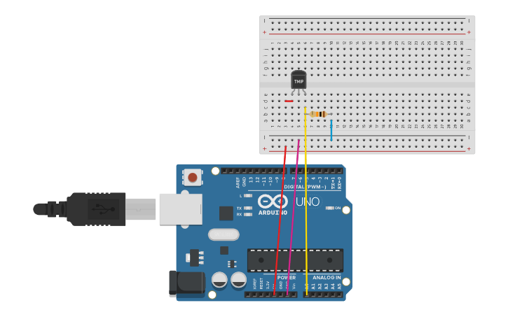 Circuit design Circuito termistor Arduino - Tinkercad
