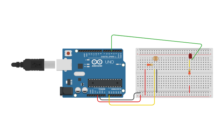 Circuit design Photoresistor | Tinkercad