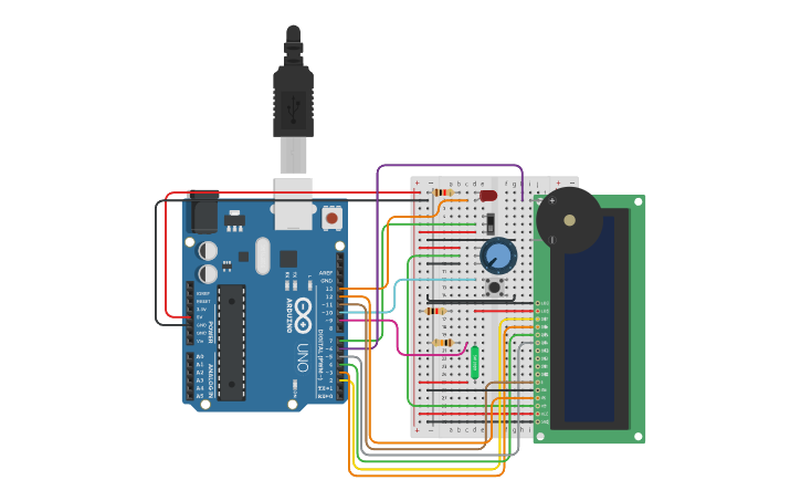 Circuit design Alarm System - Tinkercad