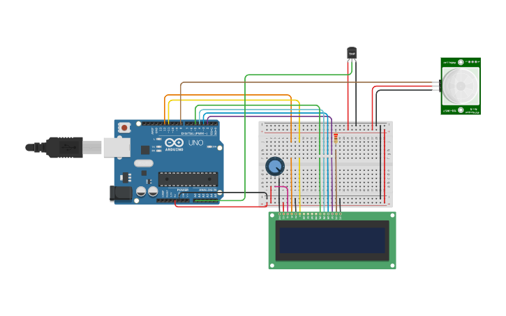 Circuit design Assignment #5- Temperature Sensor | Tinkercad