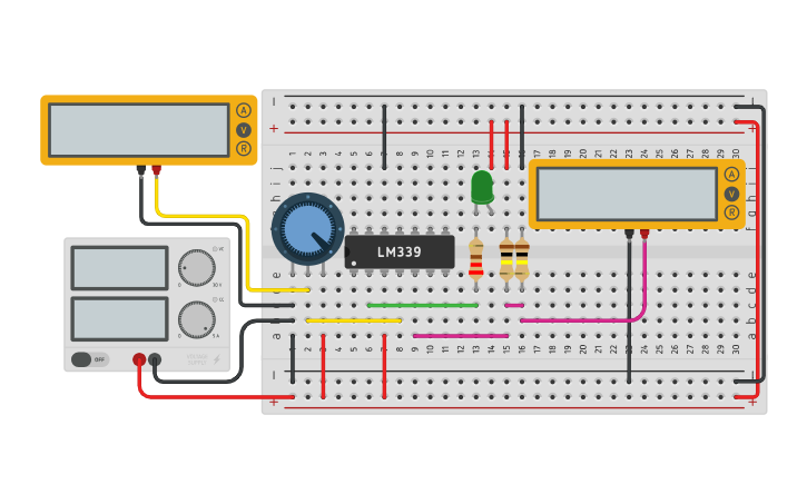 Circuit design Flash ADC (1 bit) | Tinkercad
