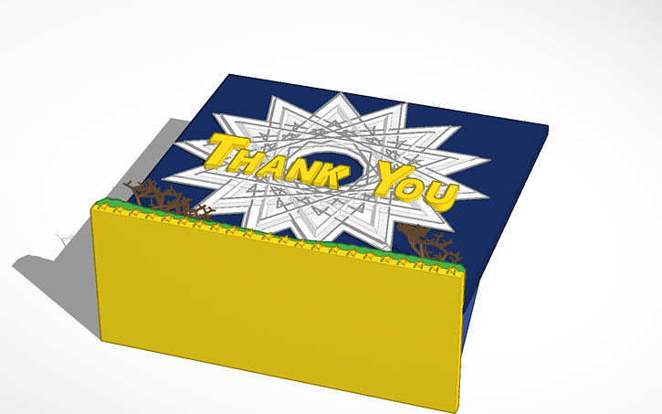 3D design Thank You Note - Tinkercad