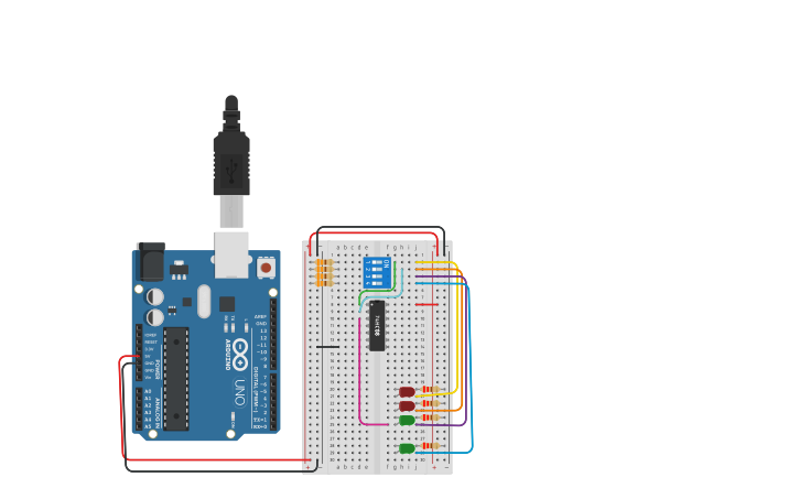 Circuit design Lesson 28: AND Gate 74HC08 - Tinkercad