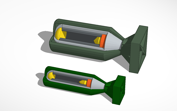 3D design Little Boy Atomic Bomb P5 - Tinkercad