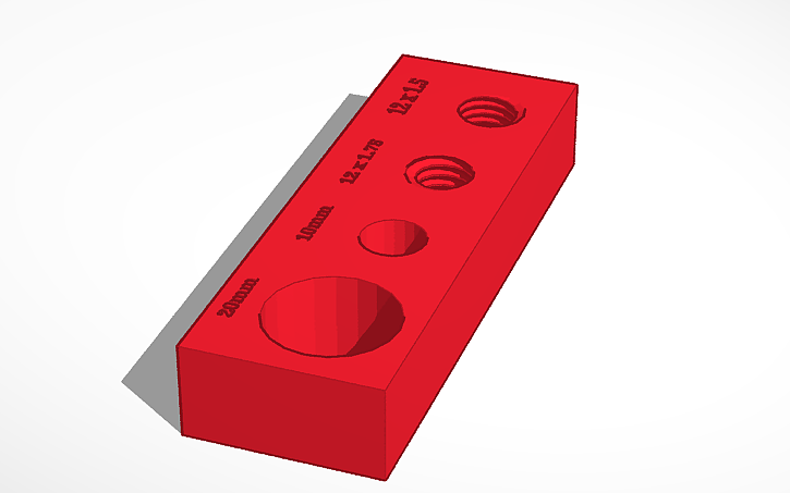 3D design Test hole and thread print - Tinkercad