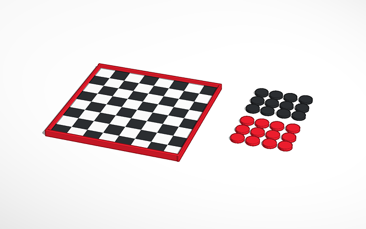 3D design travel checker board - Tinkercad