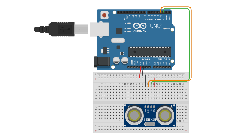 Circuit design ULTRASONICO HC-SR04 | Tinkercad