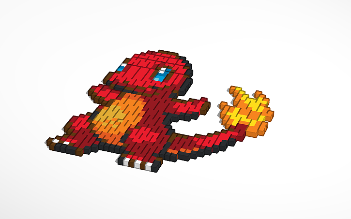 3D design 8-Bit Charmander - Tinkercad