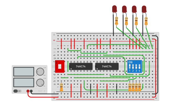 Circuit design Buffer Register | Tinkercad