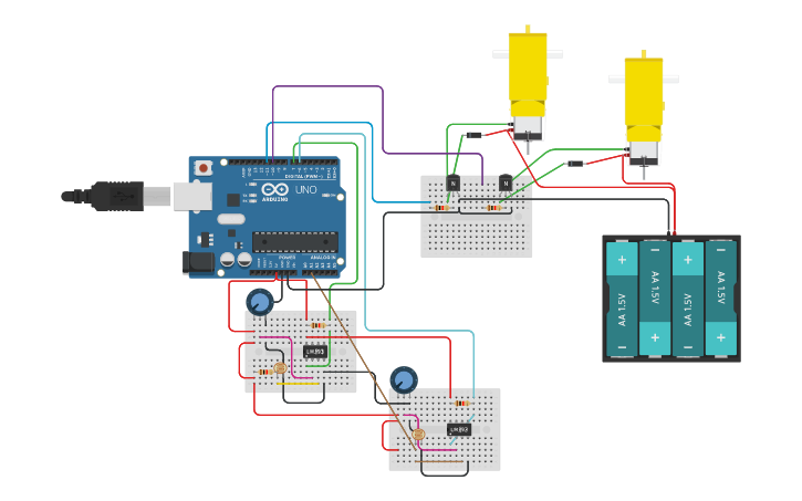 Circuit design CIRCUITO ROBÓTICA 3 24/07 | Tinkercad