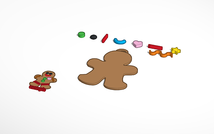 3D design TEMPLATE gingerbread man | Tinkercad