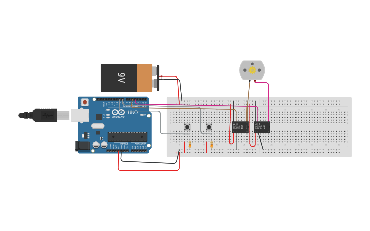 Circuit design Motor | Tinkercad