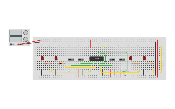 Circuit design exp 5 grey to binary - Tinkercad
