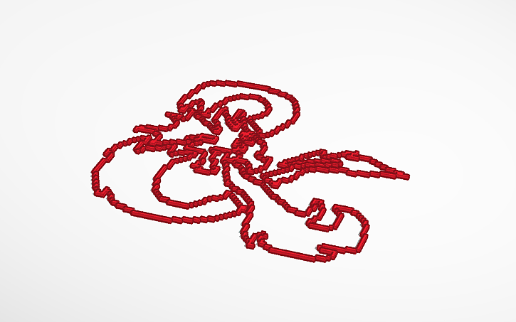 3D design d&d logo pixel art - Tinkercad