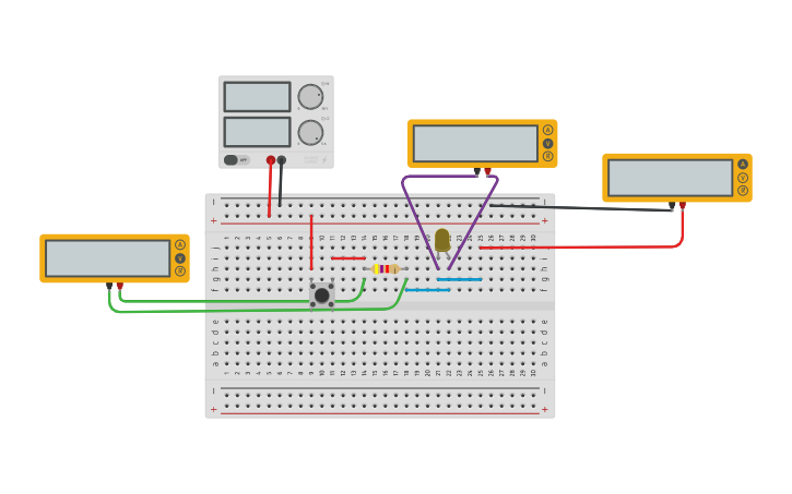 Circuit design Simulación del circuito de led | Tinkercad