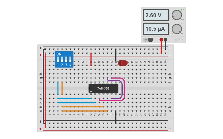Circuit design OR using NAND | Tinkercad
