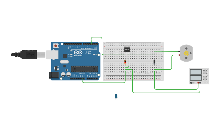 Circuit design Arduino controlled MOSFET switch - Tinkercad
