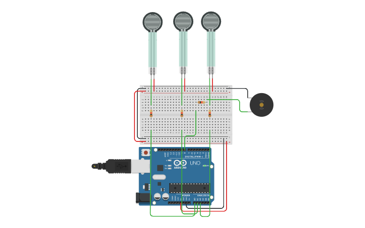 Circuit design EXPERIMENT 6.C. MUSICAL KEYBOARD | Tinkercad