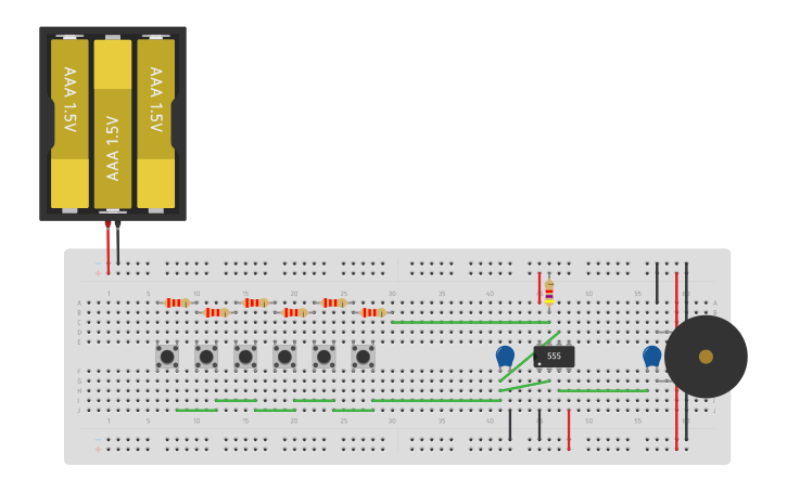 Circuit design 555 Keyboard - Tinkercad