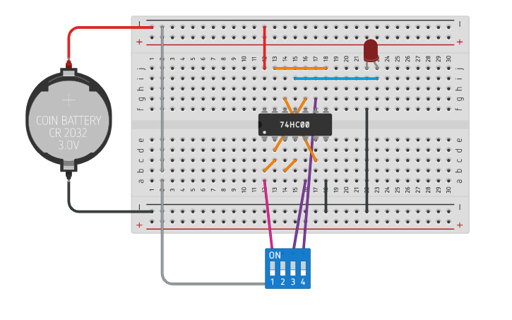 Circuit design DIGITAL BREADBOARD SYSTEM - Tinkercad