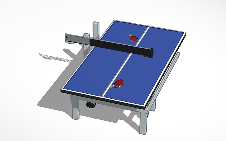 3D design A Ping Pong Table - Tinkercad