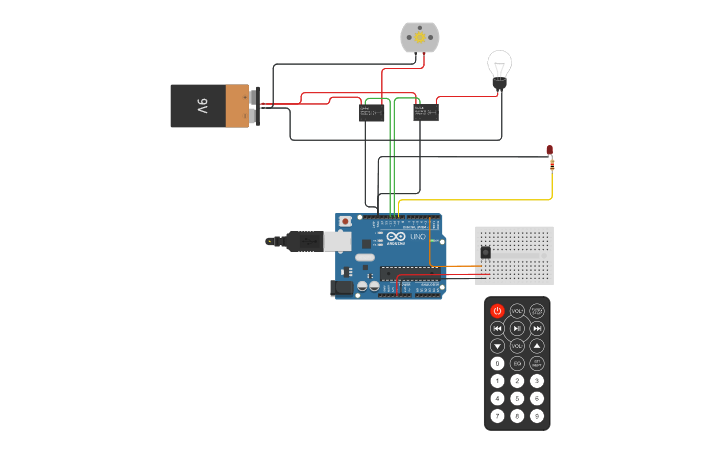 Circuit Design Remote Control Tinkercad